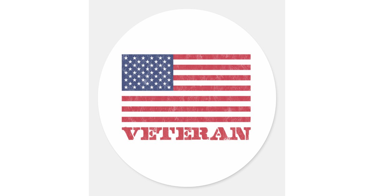 veteran classic round sticker | Zazzle