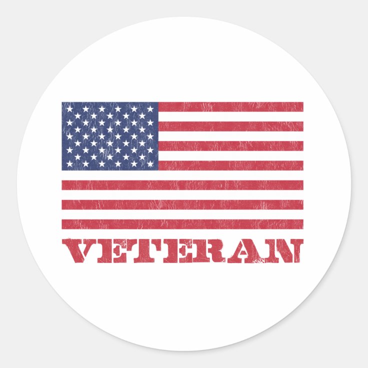 veteran classic round sticker | Zazzle
