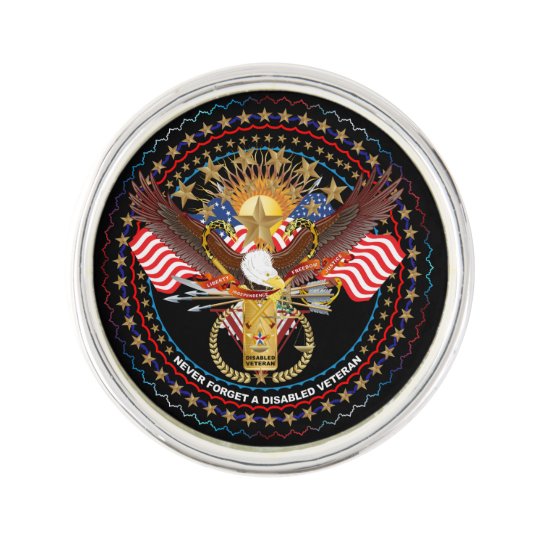 Veteran Disabled Important View About Design Below Lapel Pin | Zazzle.com