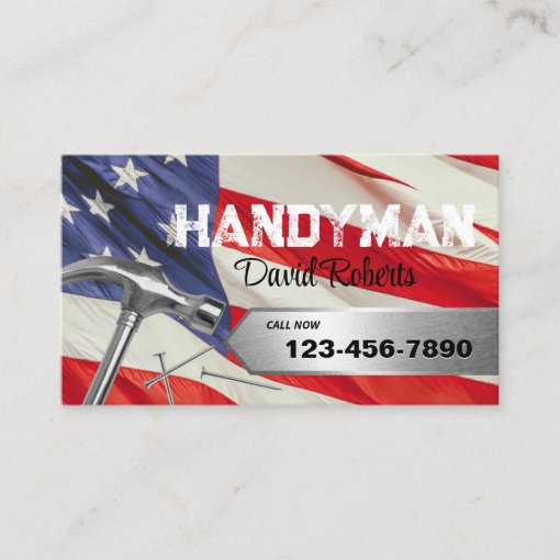 Veteran Handyman Repair & Maintenance Service Business Card | Zazzle
