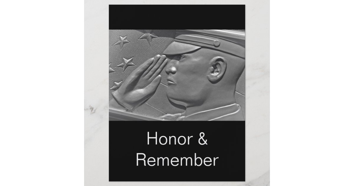Veteran Hero Honor Salute Flyer Template | Zazzle