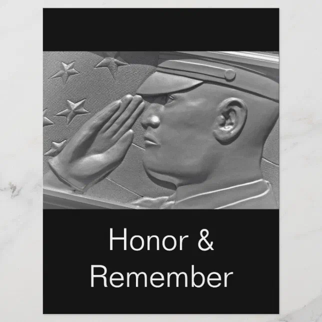 Veteran Hero Honor Salute Flyer Template | Zazzle