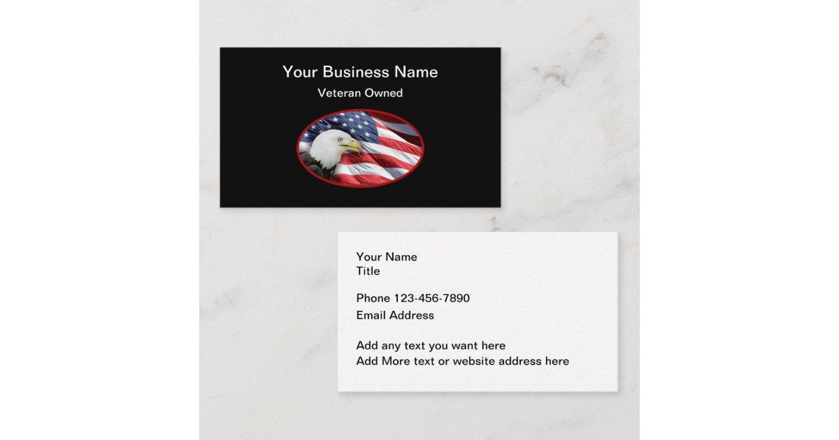 Veteran Owned Small Business Cards | Zazzle