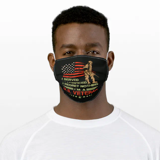 Veteran Soldier, USA Flag Army Adult Cloth Face Mask | Zazzle