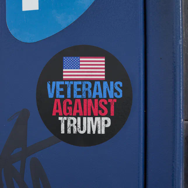 Veterans Against Donald Trump Classic Round Sticker | Zazzle