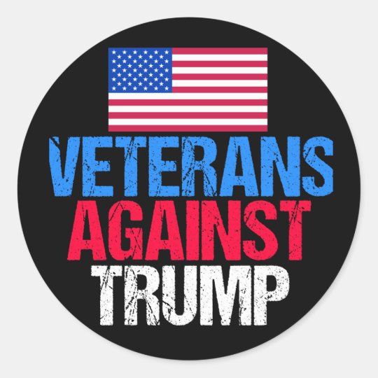 Veterans Against Donald Trump Classic Round Sticker | Zazzle.com