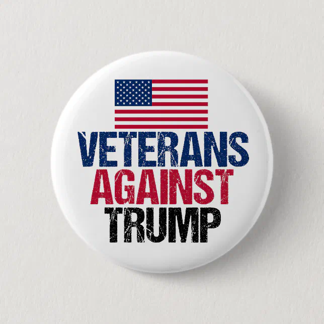 Veterans Against Trump American Flag Button | Zazzle
