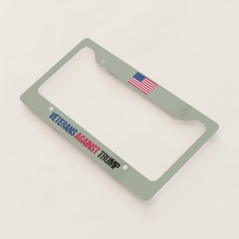 Veterans Against Trump American Flag Political License Plate Frame | Zazzle
