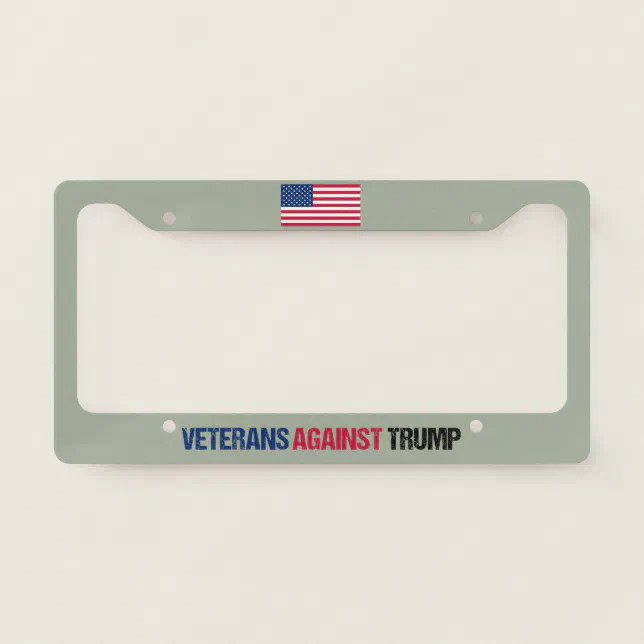 Veterans Against Trump American Flag Political License Plate Frame | Zazzle
