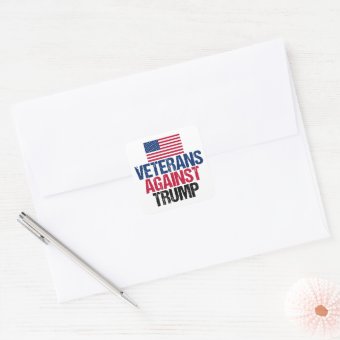 Veterans Against Trump American Flag Square Sticker | Zazzle