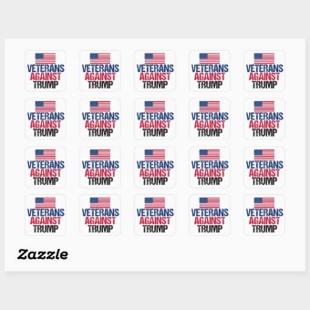 Veterans Against Trump American Flag Square Sticker | Zazzle