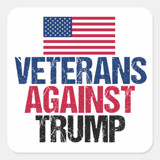 Veterans Against Trump American Flag Square Sticker | Zazzle