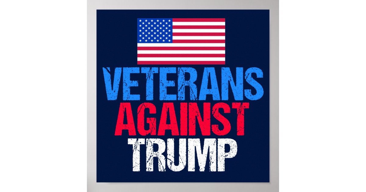 Veterans Against Trump Blue Election Poster | Zazzle