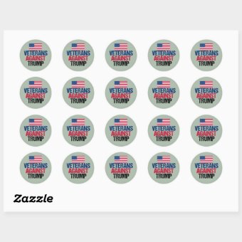 Veterans Against Trump Classic Round Sticker | Zazzle