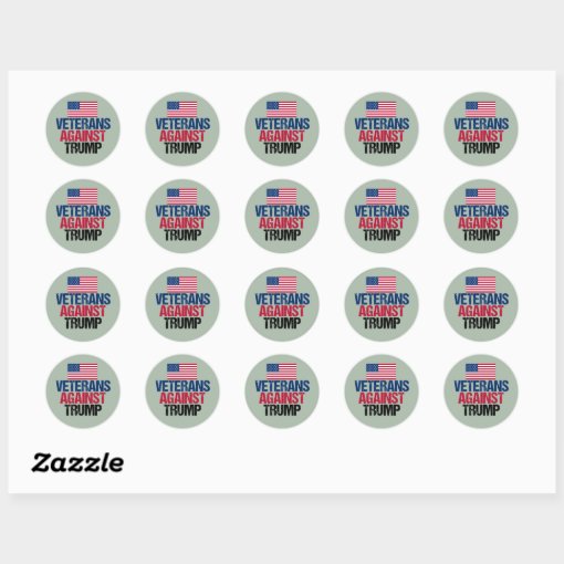 Veterans Against Trump Classic Round Sticker | Zazzle