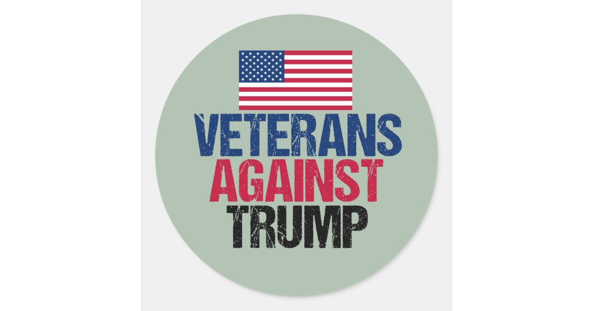 Veterans Against Trump Classic Round Sticker | Zazzle
