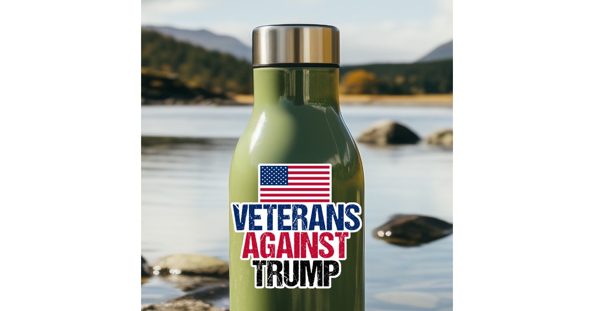 Veterans Against Trump Political American Flag Sticker | Zazzle