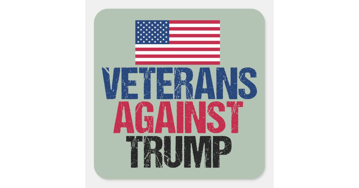 Veterans Against Trump Square Sticker | Zazzle