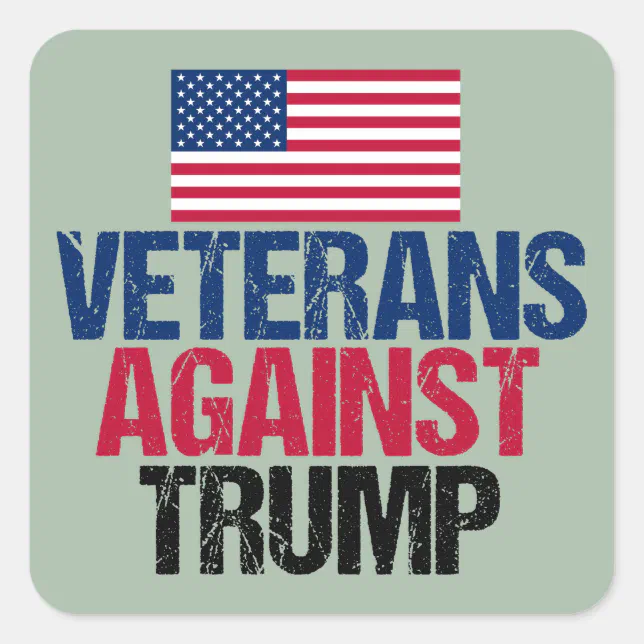 Veterans Against Trump Square Sticker | Zazzle