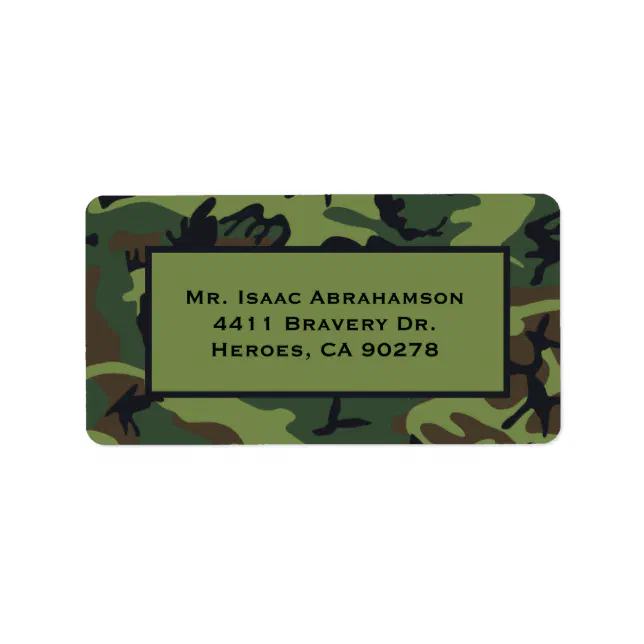 Veterans Army Military Return Address Label | Zazzle