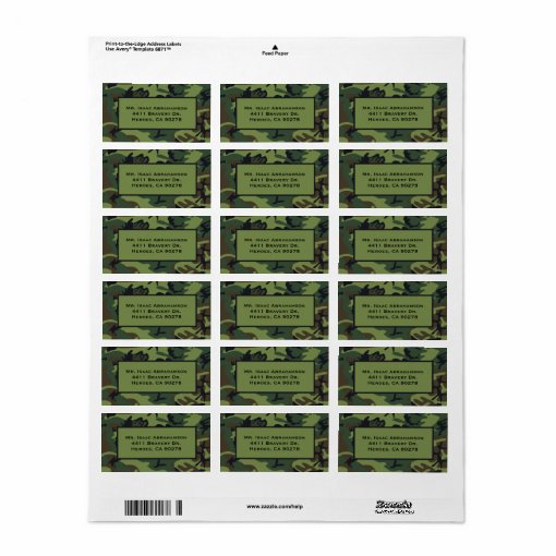 Veterans Army Military Return Address Label | Zazzle
