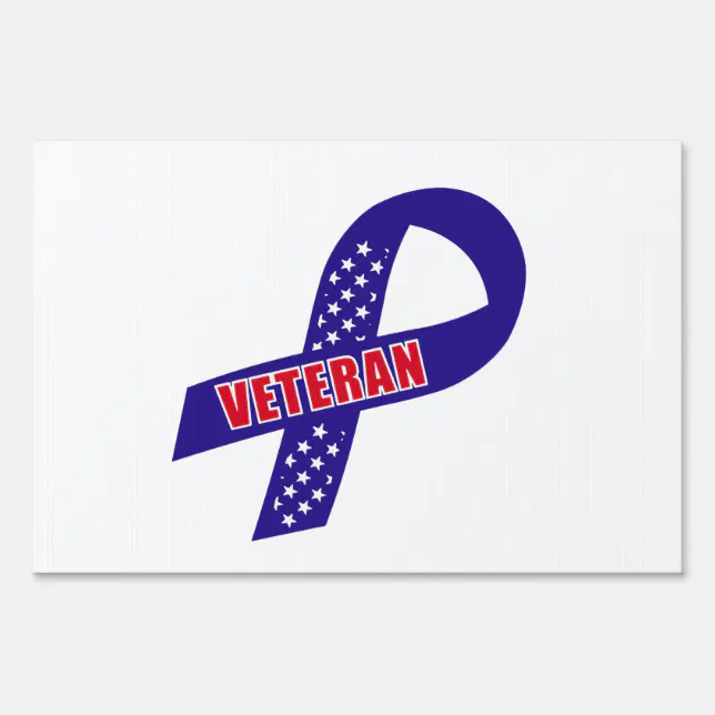 Veterans Blue Stars Ribbon Support the Troops Yard Sign | Zazzle