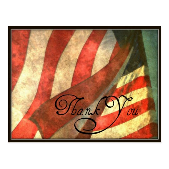 Veterans Day American Flag Thank You Postcard | Zazzle.com