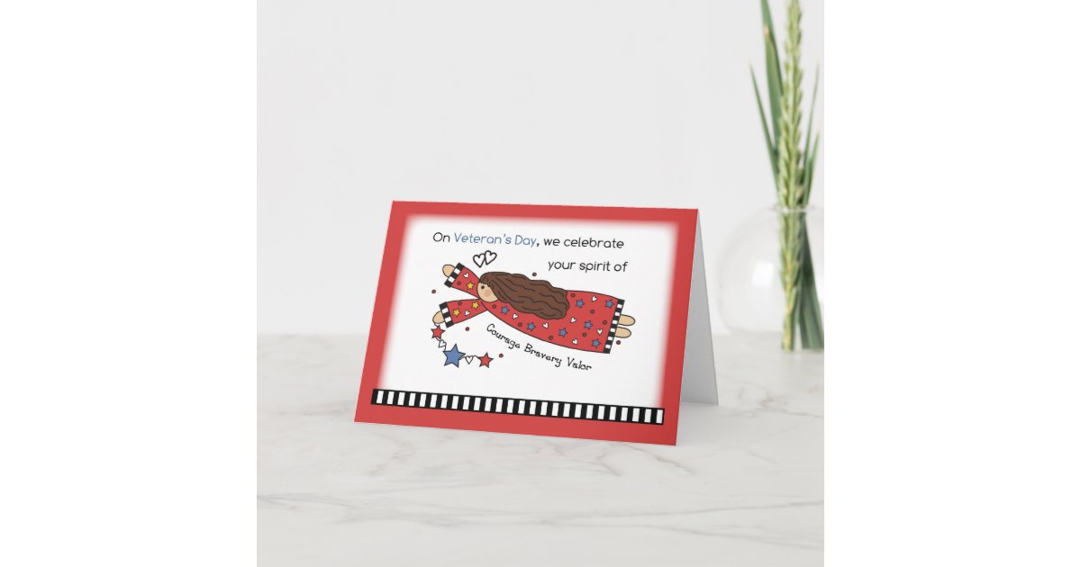 Veteran's Day Angel Thank You Card | Zazzle