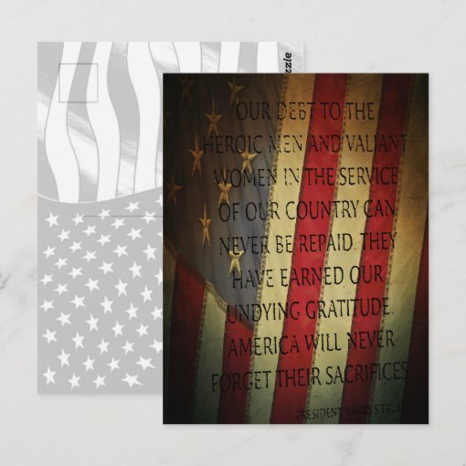 Veterans Day Harry S. Truman Postcard | Zazzle