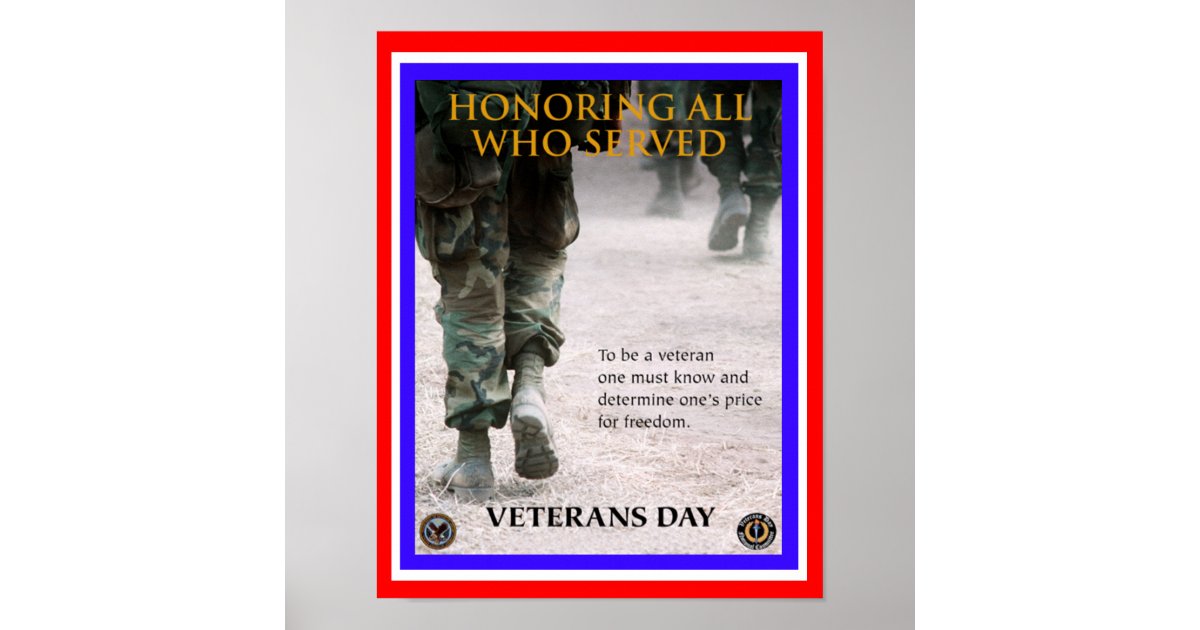 veterans day honor poster | Zazzle