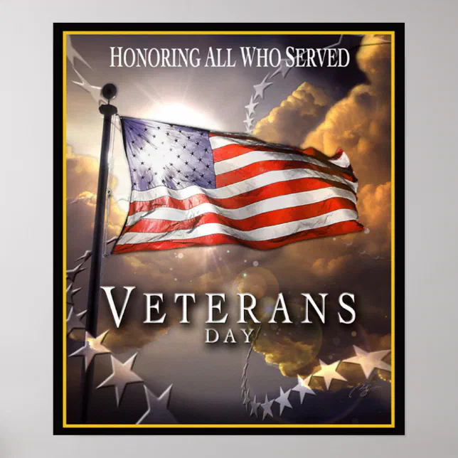 Veterans Day - Honoring All Who Served Poster | Zazzle