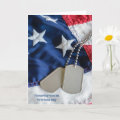 Veterans Day military dog tags on flag Card | Zazzle