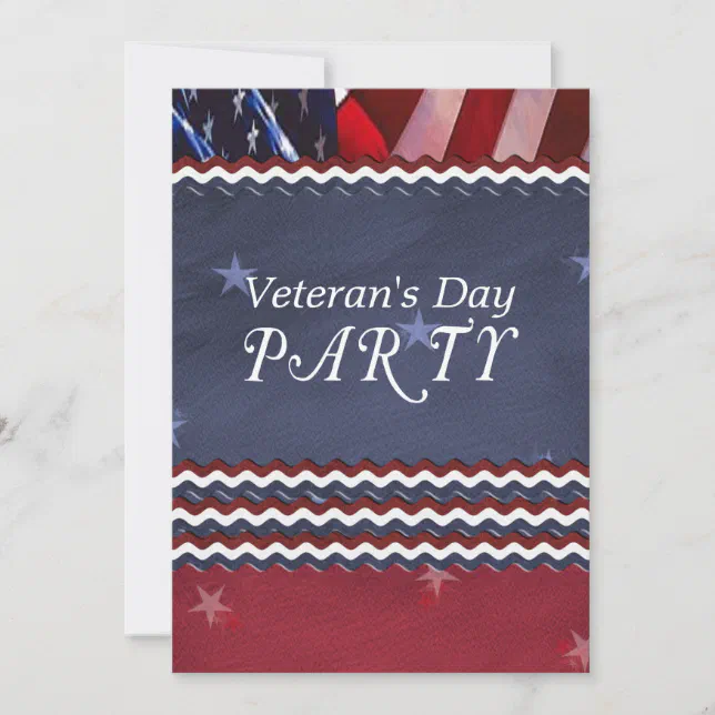 Veteran's Day Party Patriotic Invitation | Zazzle