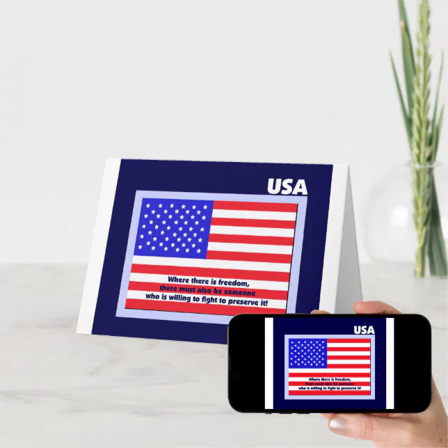 Veterans Day Thank You Card -- American Flag | Zazzle