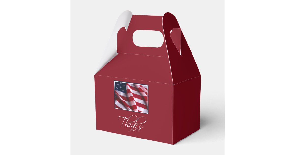 Veteran's Day Thank You, Patriotic American Flag Favor Boxes | Zazzle