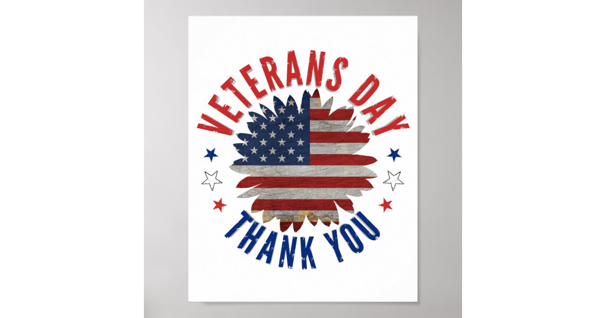 VETERANS DAY THANK YOU POSTER | Zazzle