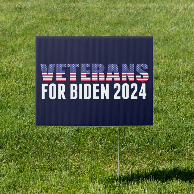 Veterans for Biden 2024 Election Blue Yard Sign | Zazzle