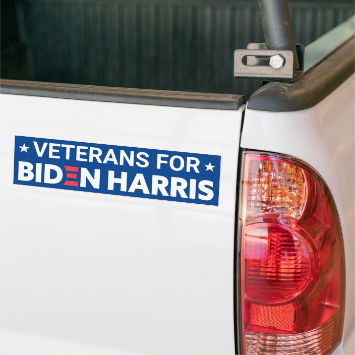 Veterans for Biden Harris Custom Text Blue Bumper Sticker | Zazzle.com