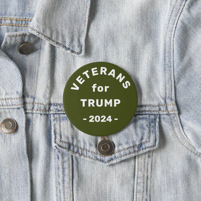 Veterans for Trump 2024 Election Campaign Button | Zazzle