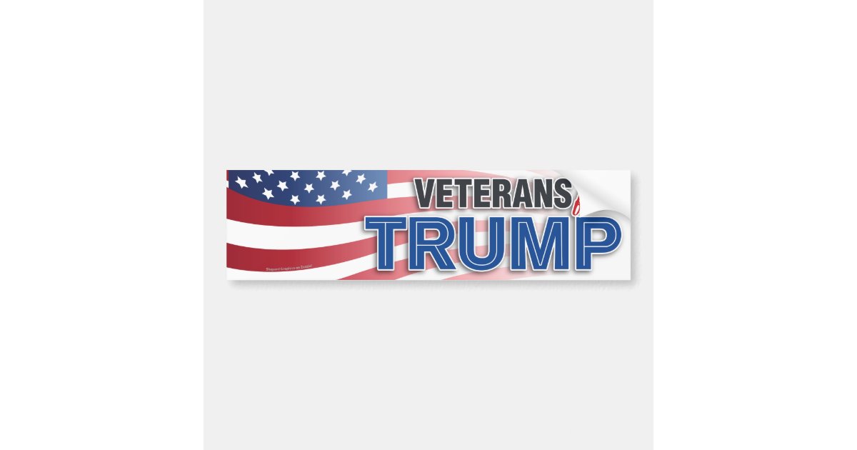 Veterans For Trump Patriotic American Flag Bumper Sticker | Zazzle