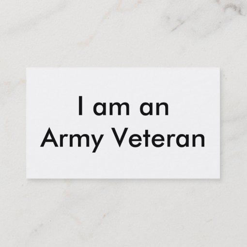 Veteran's Warning Calling Card | Zazzle