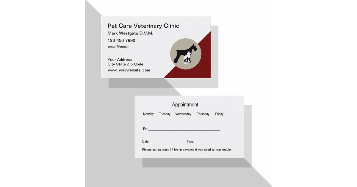 Veterinarian Appointment Business Cards Template | Zazzle