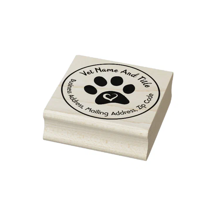 Veterinarian Business Office Address Rubber Stamp | Zazzle