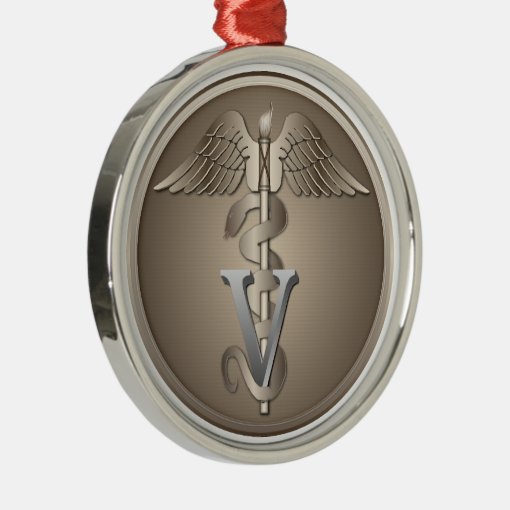 Veterinarian Caduceus Metal Ornament | Zazzle