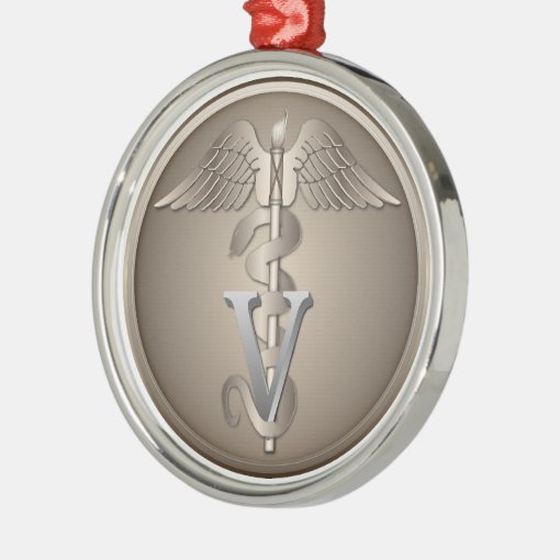 Veterinarian Caduceus Metal Ornament | Zazzle