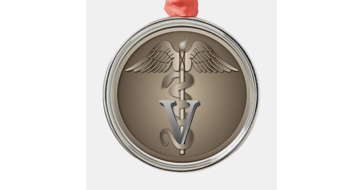 Veterinarian Caduceus Metal Ornament | Zazzle