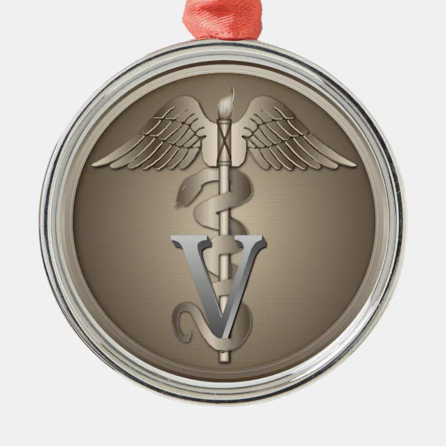 Veterinarian Caduceus Metal Ornament | Zazzle