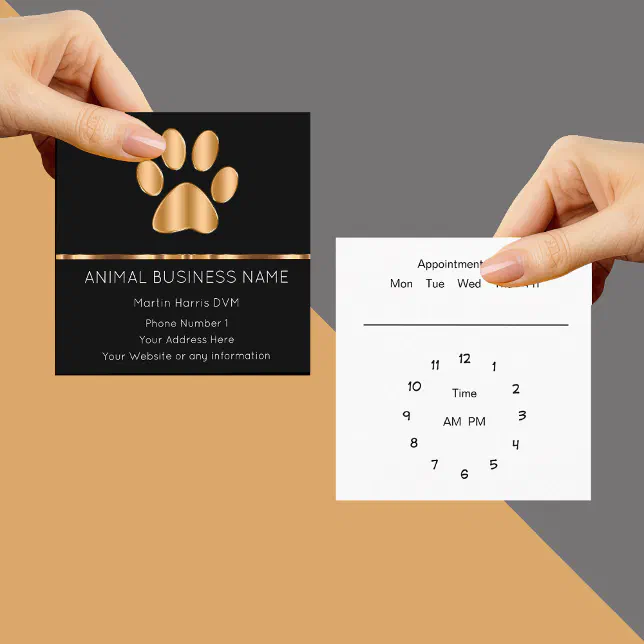 Veterinarian Office Appointment Classy Style Square Business Card | Zazzle