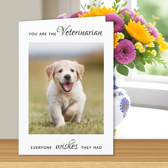 Veterinarian Personalized Veterinary Pet Photo Thank You Card | Zazzle