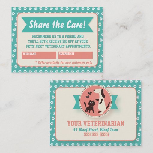 Veterinarian Referral Card - Personalizable | Zazzle